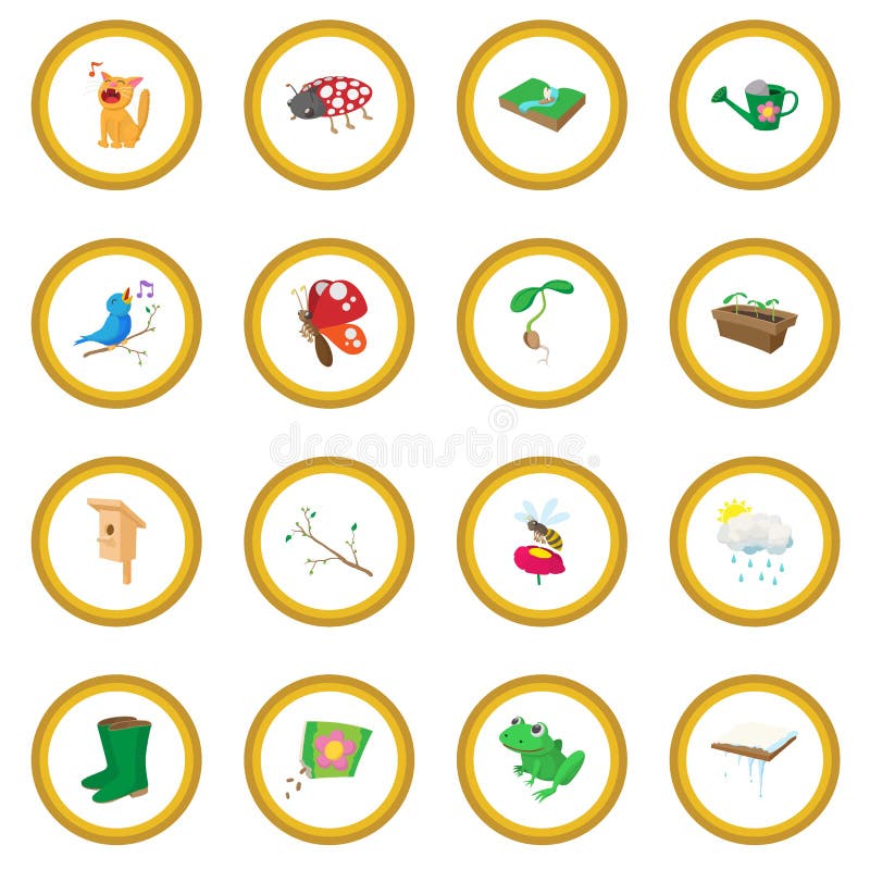 Spring icon circle stock vector. Illustration of cute - 93048948