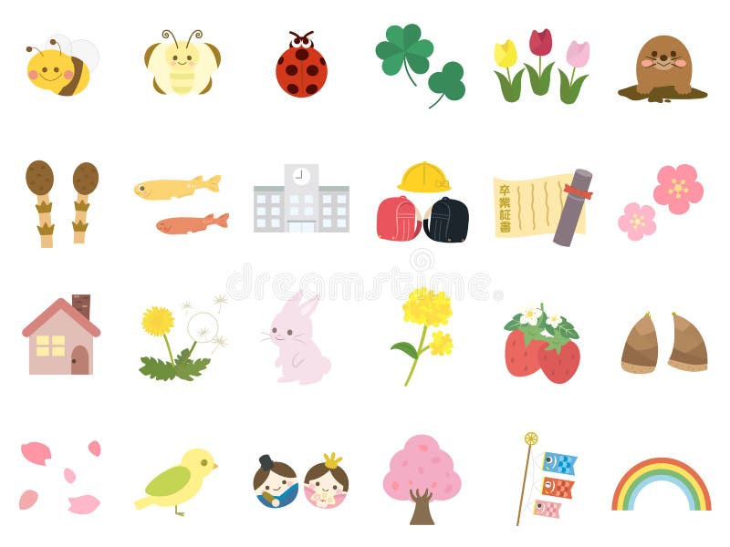 Spring icon set stock vector. Illustration of april - 138831325