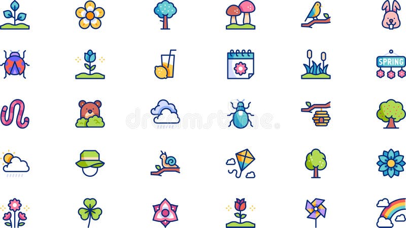 Spring Icon Pack High-Quality Vector Icons Collection with Editable ...