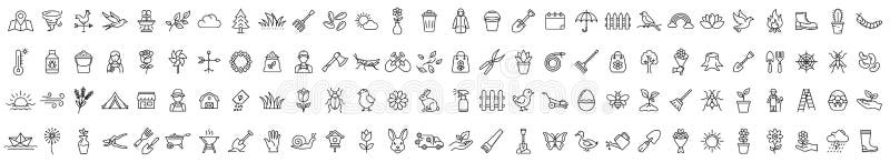 Spring Icons. Big Set of 112 Thin Line Icons. Editable Stroke Stock ...