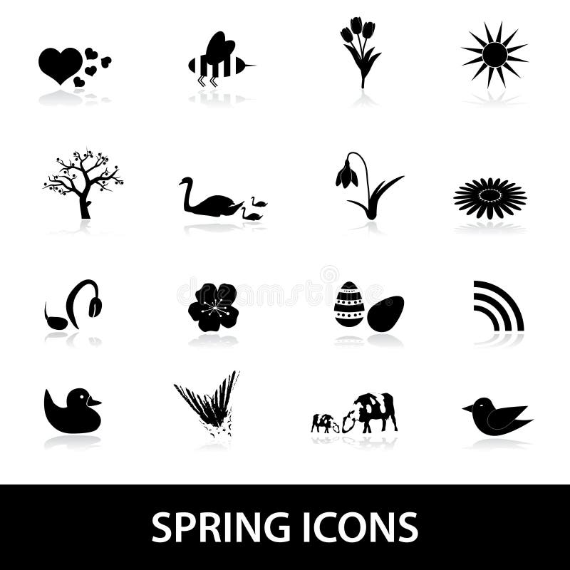 Spring icons eps10 stock vector. Illustration of flower - 39241414