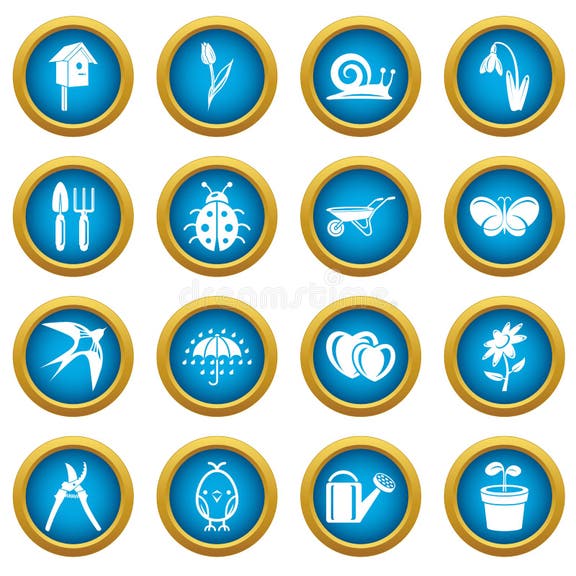 Spring Icons Set, Simple Style Stock Vector - Illustration of black ...