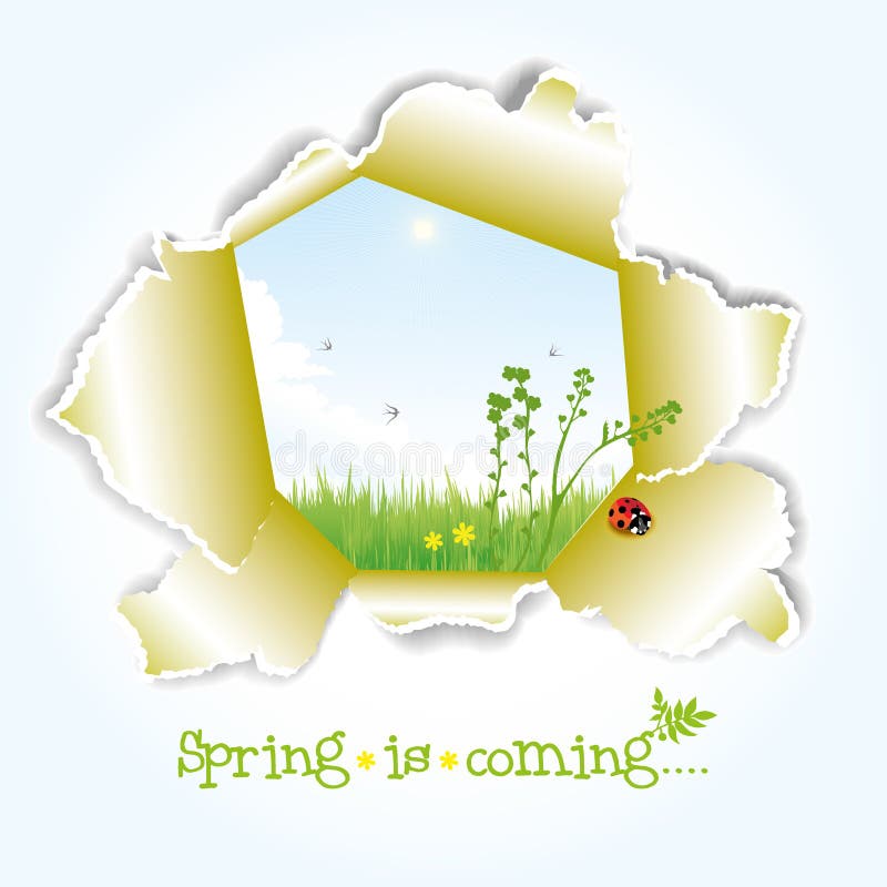 Spring is coming stock vector. Illustration of yellow - 7621056