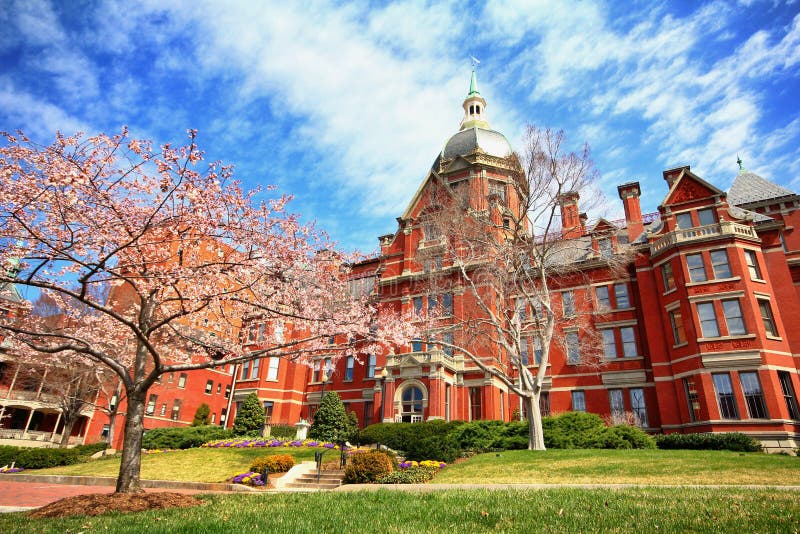 Johns Hopkins University Campus Editorial Stock Image - Image of clouds ...