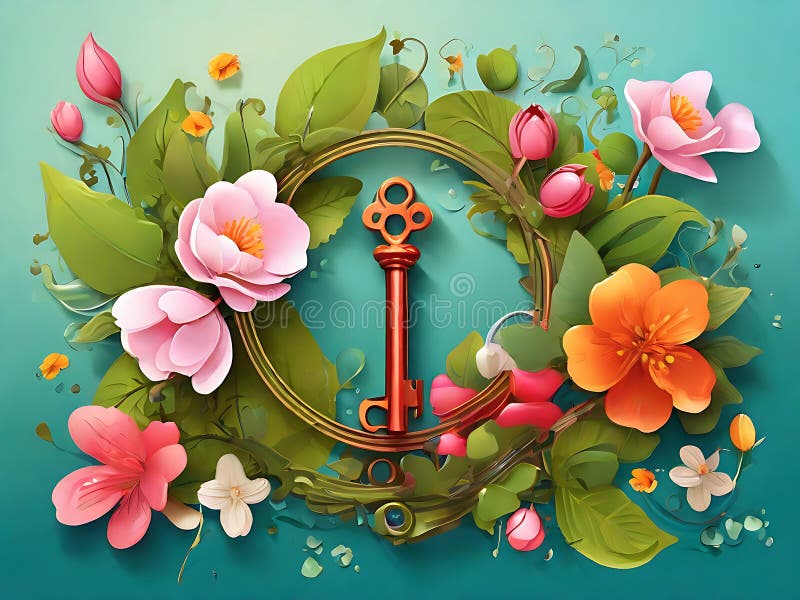 Spring, the Key of the Happy Holidays Vector Illustration Stock ...