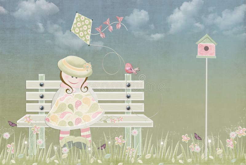 Spring Kite stock illustration. Illustration of park - 23264401