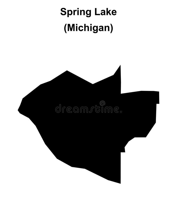 Spring Lake outline map stock illustration. Illustration of spring ...