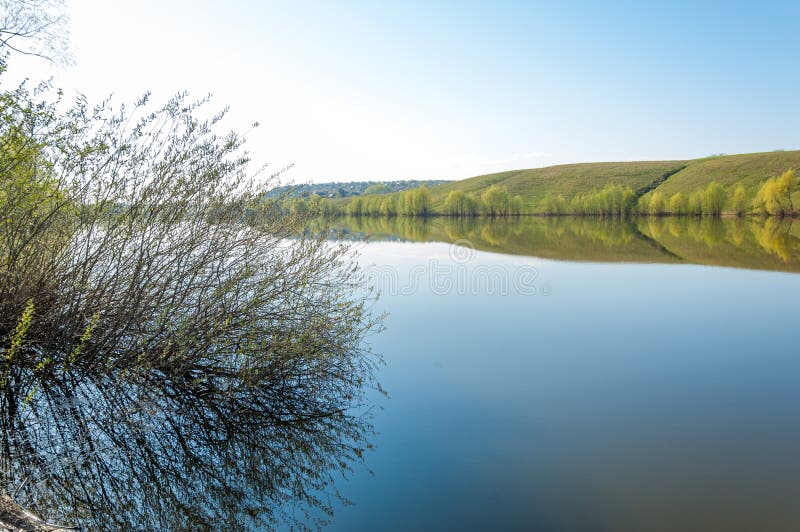 Spring Lake. Pond spring stock photo. Image of reservoir - 122723236