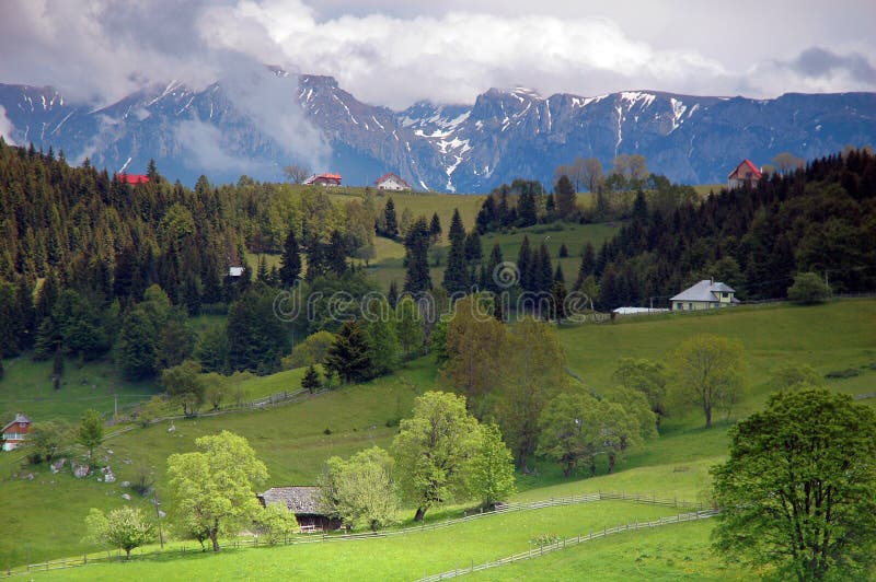 Spring Landscape in the Mountains of Romania Stock Image - Image of ...