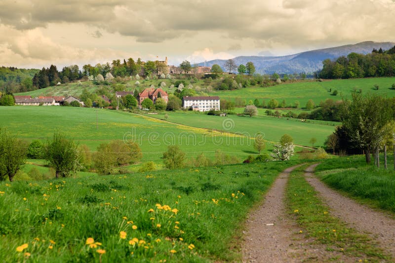 Spring landscape stock image. Image of agriculture, meadow - 16605547