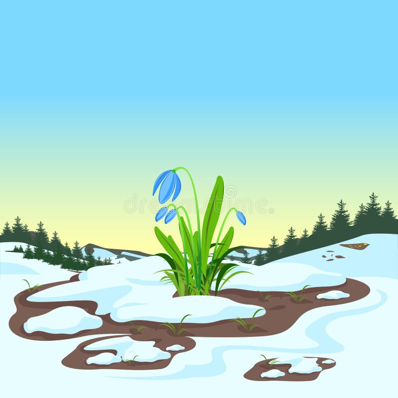 Melting Snow Forest Stock Illustrations – 646 Melting Snow Forest Stock ...