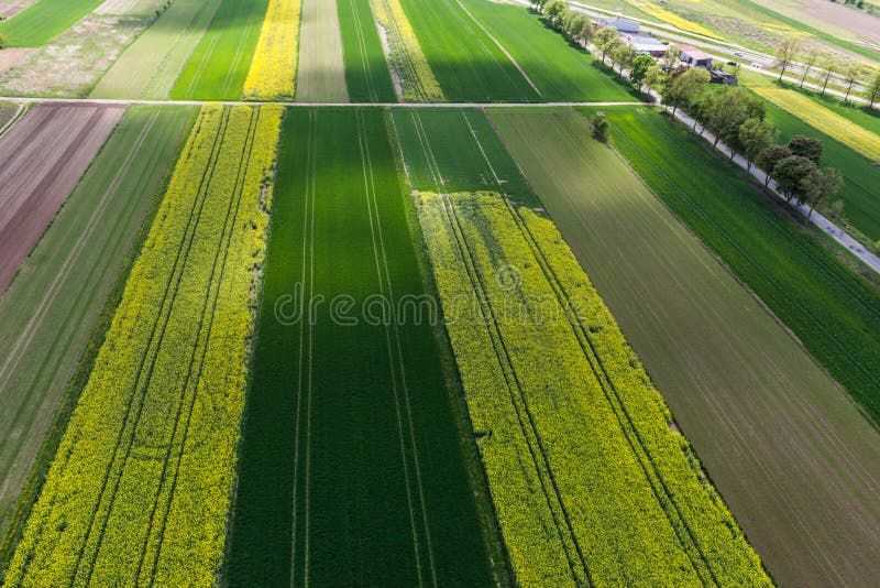 Spring Landscape Aerial Photo Stock Photo - Image of environment, field ...