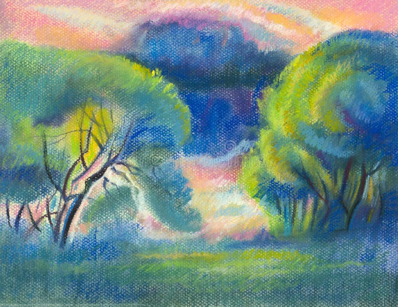 Spring landscape stock illustration. Illustration of lane - 40533681