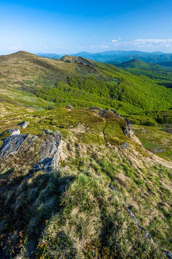 Spring Landscape of the Bieszczady Mountains. a View of the Mount ...