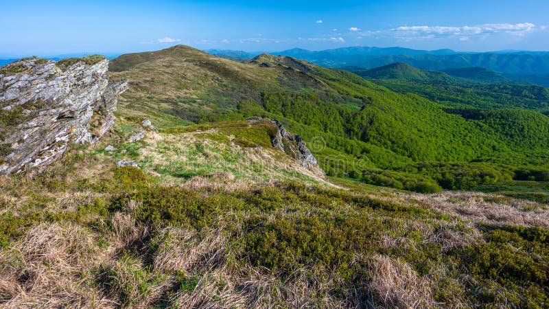 Spring Landscape of the Bieszczady Mountains. a View of the Mount ...