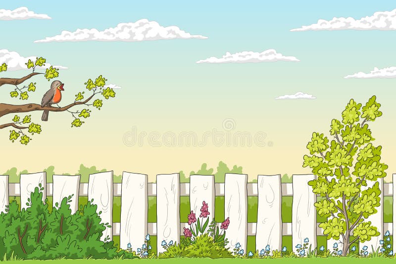 Spring Landscape with Bird stock vector. Illustration of vector - 170882778