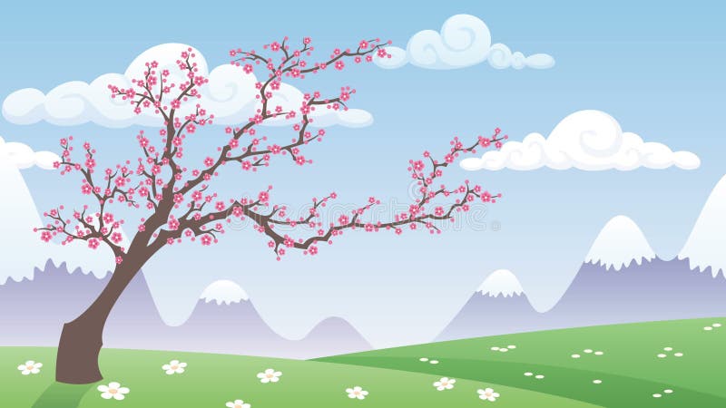 Spring Cartoon Landscape Animation Stock Video - Video of motion ...