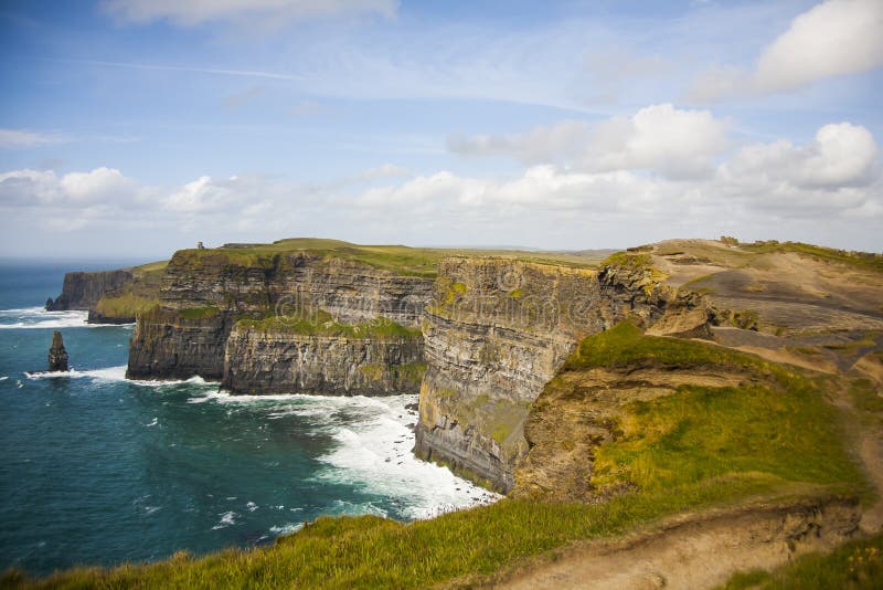 Spring Landscape in Cliffs of Moher Aillte an Mhothair, Ireland Stock ...