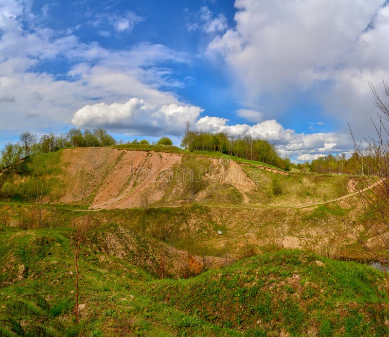 Spring Landscape of a Closed Sand Pit Stock Photo - Image of history ...