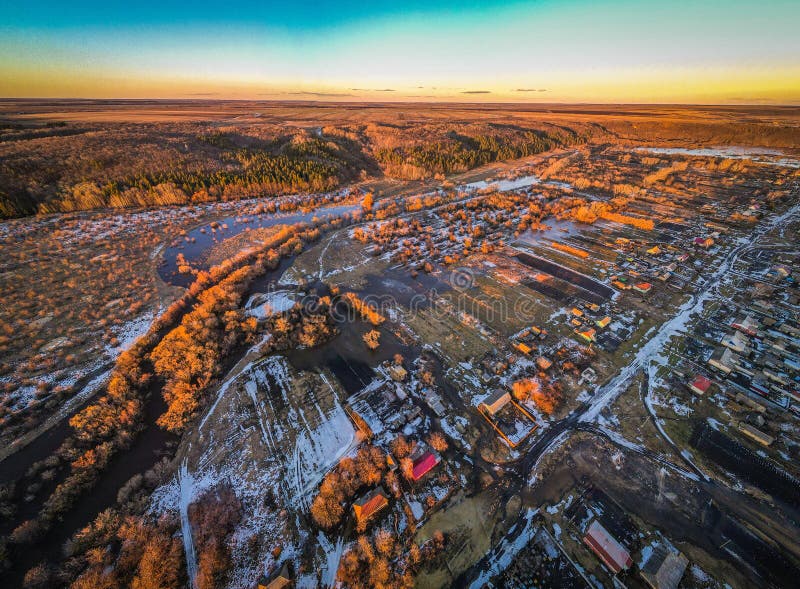 Spring Landscape in the Countryside from a Height Stock Photo - Image ...