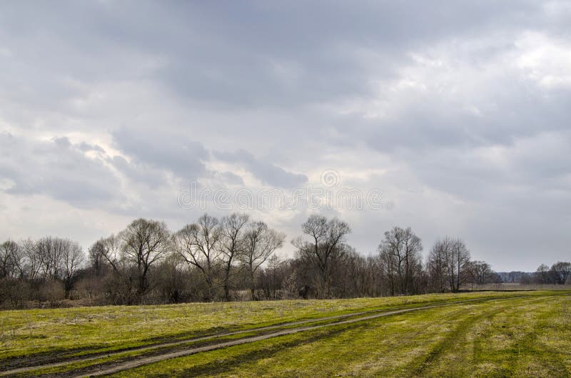 Spring Landscape with the Field and Expensive Stock Image - Image of ...