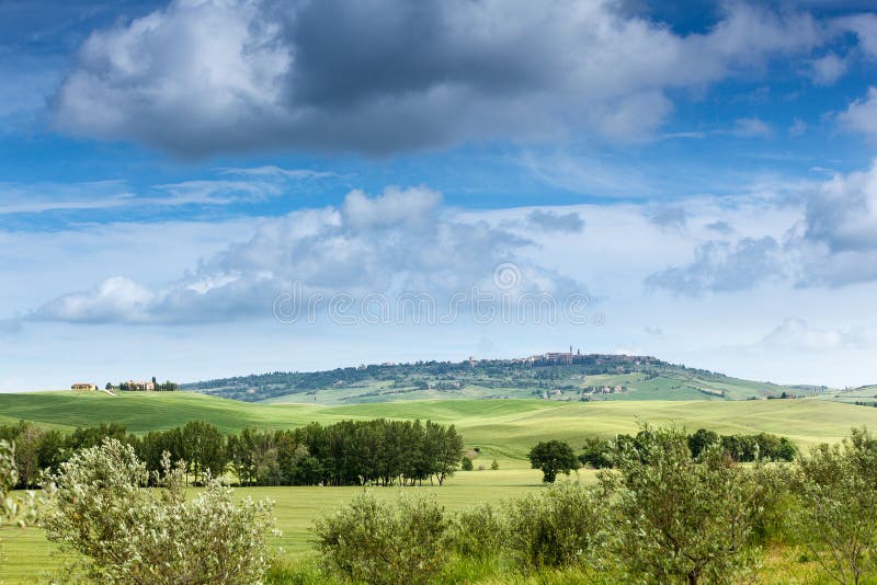 Spring Landscape of Fields Tuscany Stock Photo - Image of cypress ...