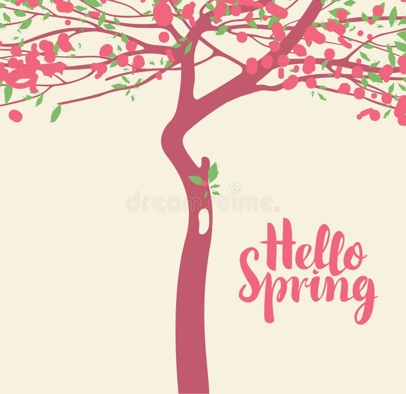 Spring flowering tree stock vector. Illustration of logo - 66421317