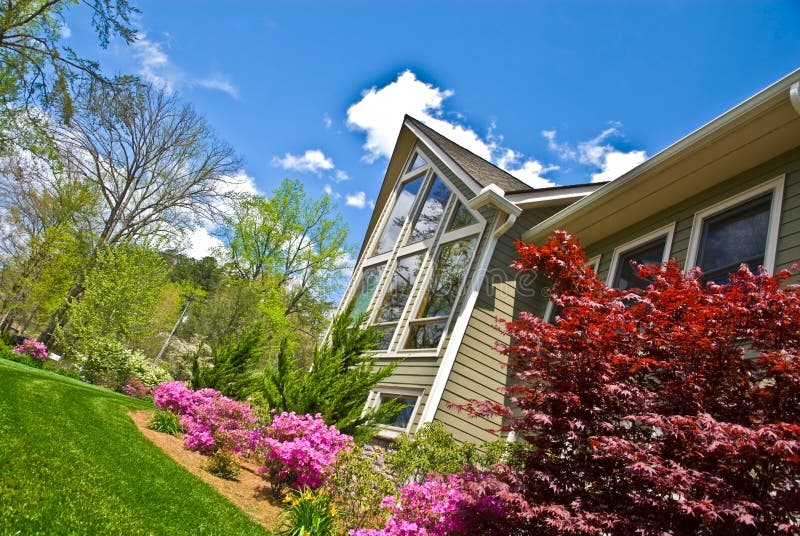 House in spring stock photo. Image of adirondeck, comfortable - 19569106