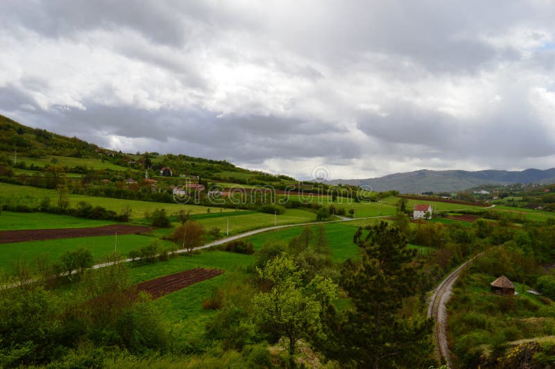Landscape in Front of the Rain Stock Image - Image of spring, landscape ...