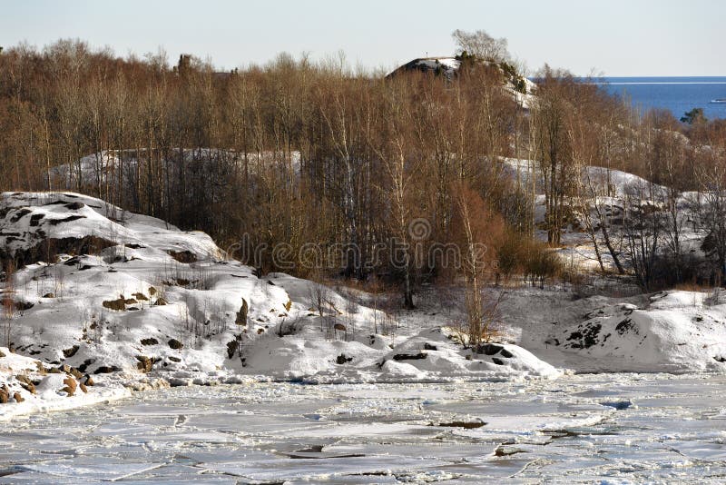 Spring Landscape. Pohjoisranta Embankment in Katajanokka, Helsinki ...