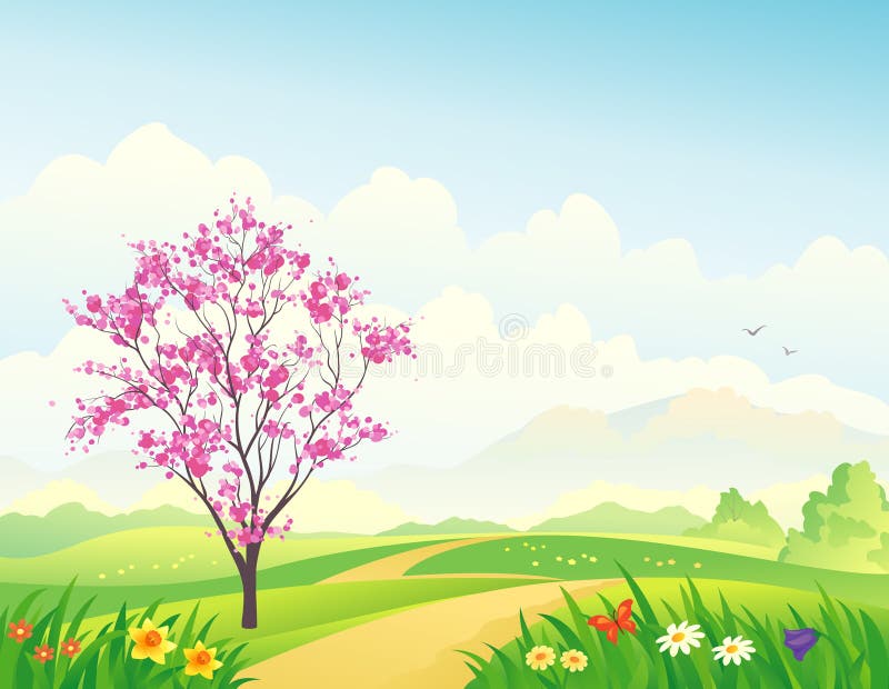 Spring forest meadow stock illustration. Illustration of meadow - 2248302