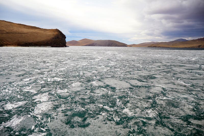 Spring Landscape of Lake Baikal. Ice Drift Stock Photo - Image of ...