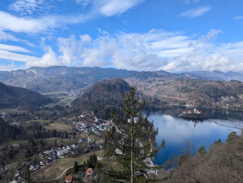 Spring Landscape from Lake Bled Stock Image - Image of vacation ...