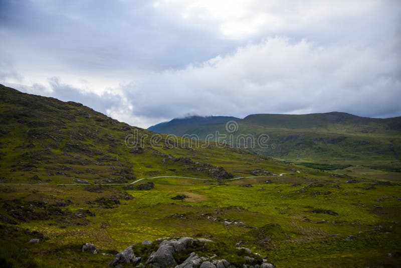 Spring Landscape in the Lands of Ireland Stock Image - Image of wave ...