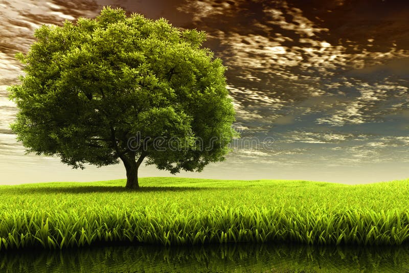 Spring landscape stock illustration. Illustration of tree - 39859464