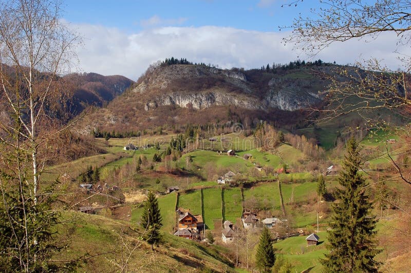Spring Landscape in the Mountains of Romania Stock Photo - Image of ...