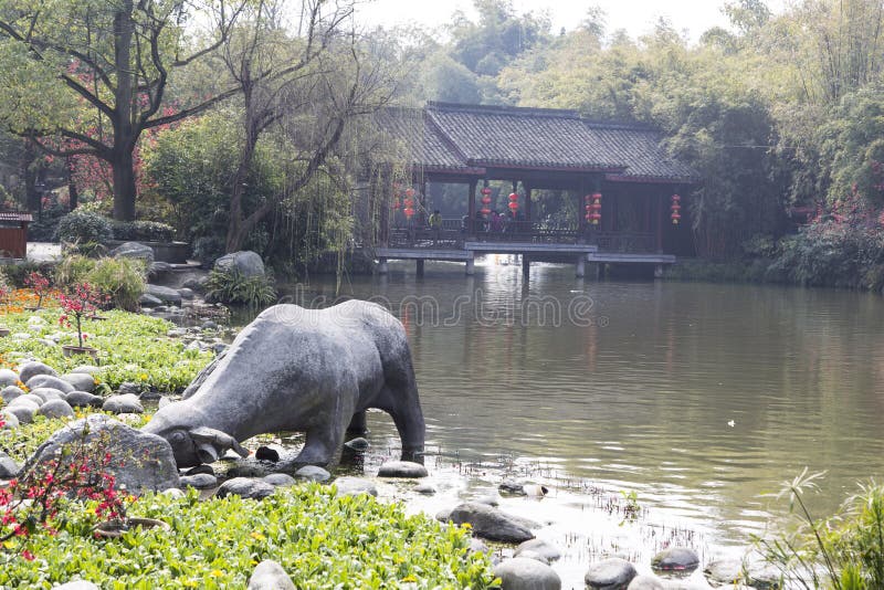 Spring Landscape in a Park,chengdu,china Editorial Stock Photo - Image ...