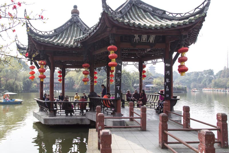 Spring Landscape in a Park,chengdu,china Editorial Image - Image of ...