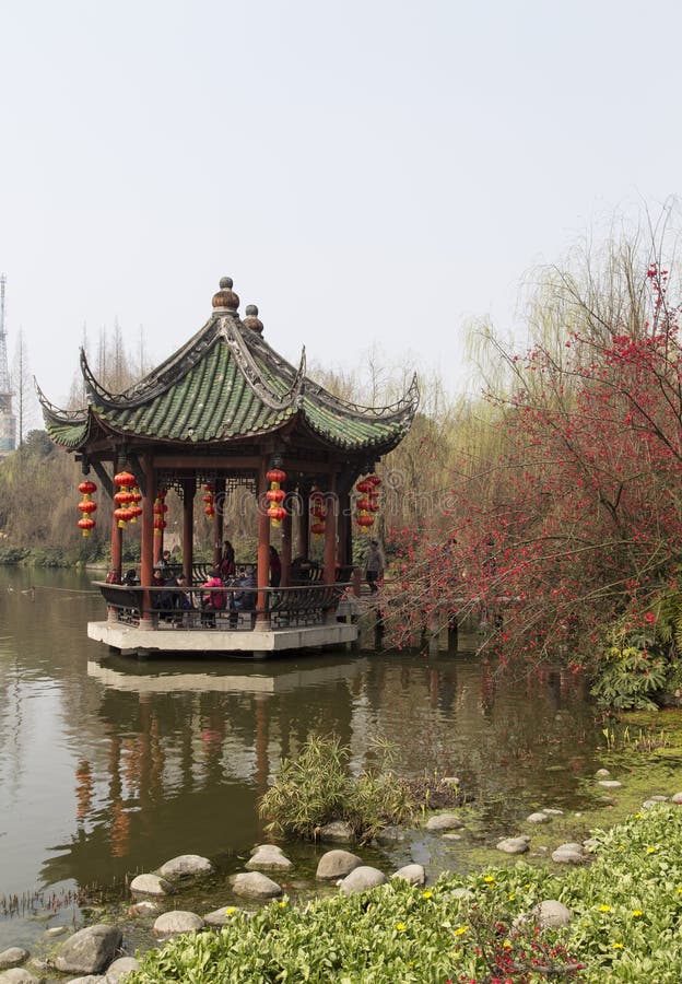 Spring Landscape in a Park,chengdu,china Editorial Stock Image - Image ...