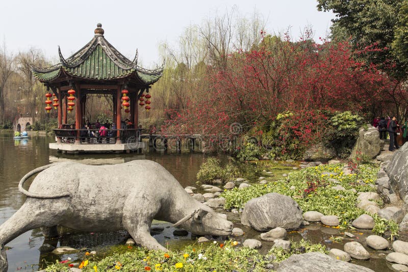 Spring Landscape in a Park,chengdu,china Editorial Image - Image of ...