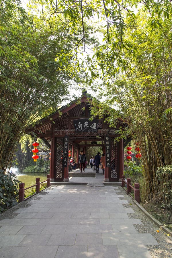 Spring Landscape in a Park,chengdu,china Editorial Stock Image - Image ...
