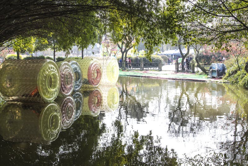 Spring Landscape in a Park,chengdu,china Editorial Stock Image - Image ...