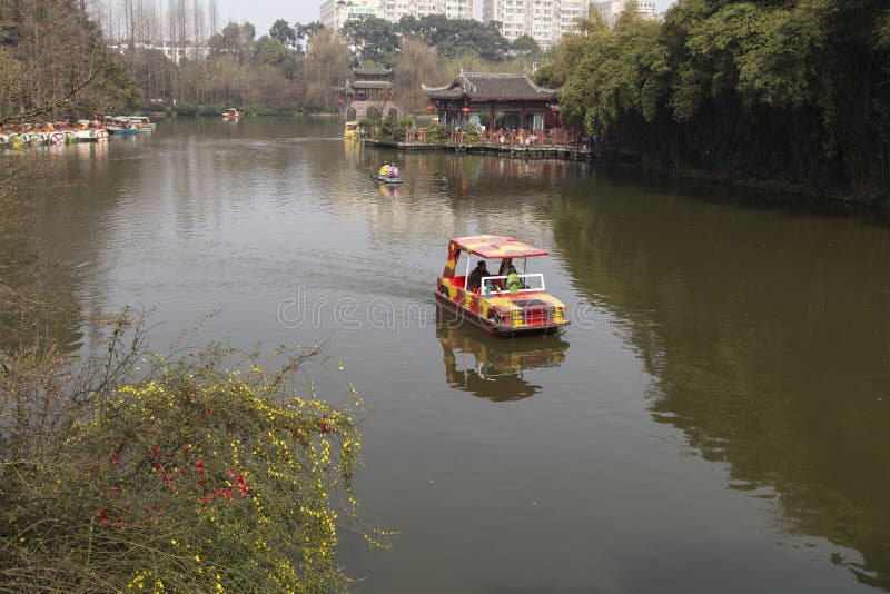 Spring Landscape in a Park,chengdu,china Editorial Stock Image - Image ...