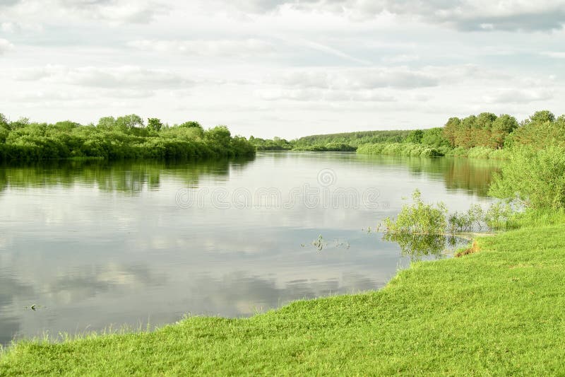 Spring landscape river stock photo. Image of forest, clouds - 7801190