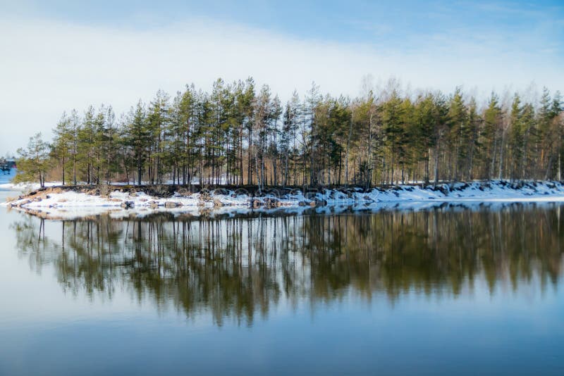 Spring Landscape on the River Kymijoki, Kouvola, Finland Stock Image ...