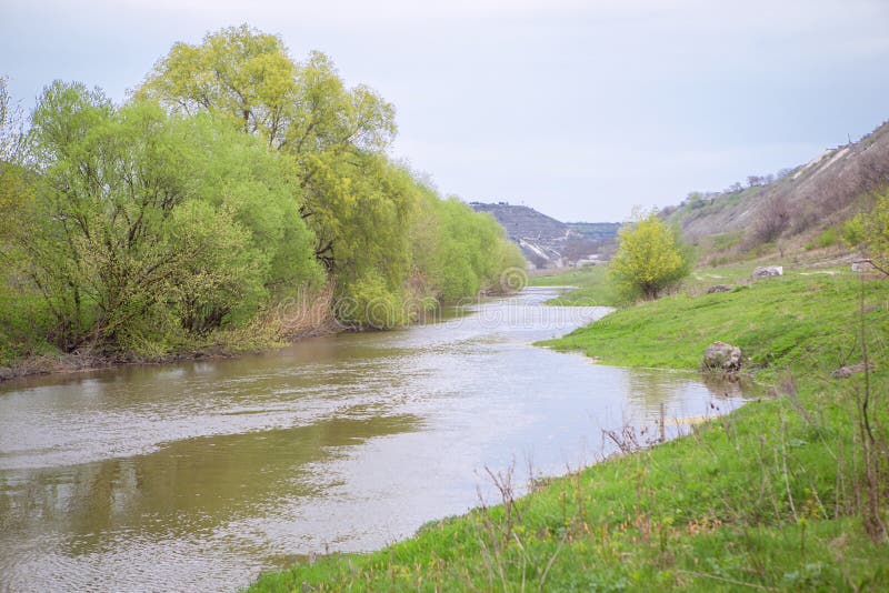 Spring Landscape with River Stock Photo - Image of riverside, view ...