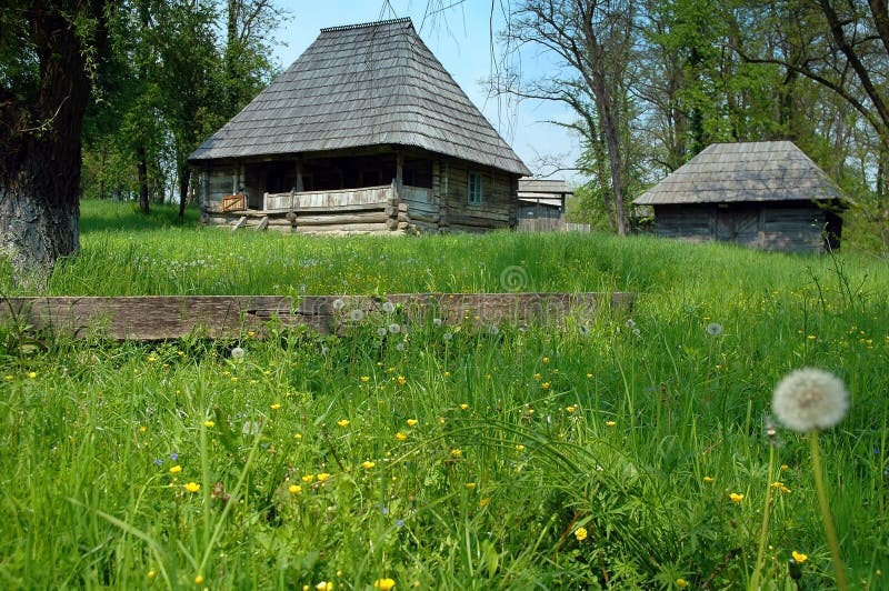 Spring Landscape in Romanian Village Stock Image - Image of mountain ...