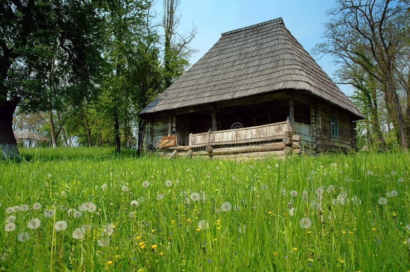 Spring Landscape in Romanian Village Stock Image - Image of cloudy ...