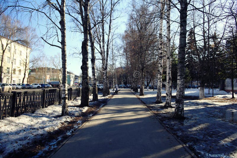 Spring Landscape in Small Town Stock Photo - Image of outdoor ...