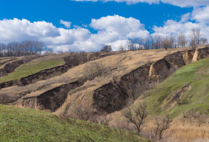 Soil erosion in Ukraine stock photo. Image of empty, early - 19267434